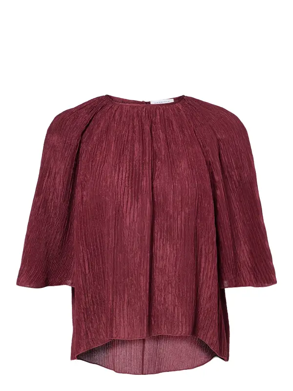 Gabriela Hearst Nula Silk Top - Burgundy
