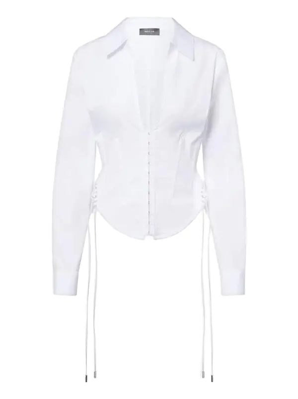 MUGLER Cotton-blend Bustier Top - White