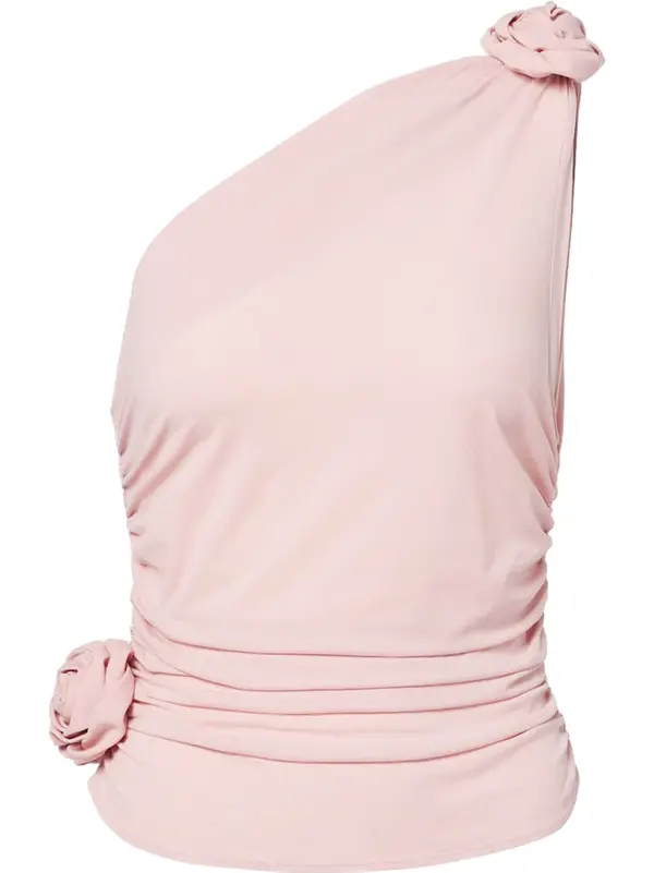 Magda Butrym Floral-appliqué One-shoulder Top - Pink
