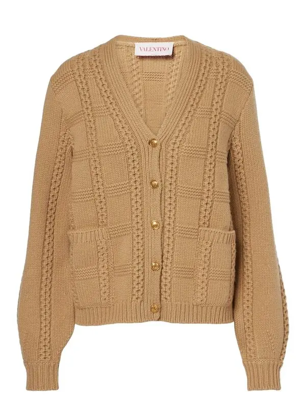 Valentino Garavani Virgin Wool Cardigan - Brown