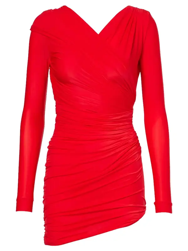 Balenciaga Ruched Mini Dress - Red