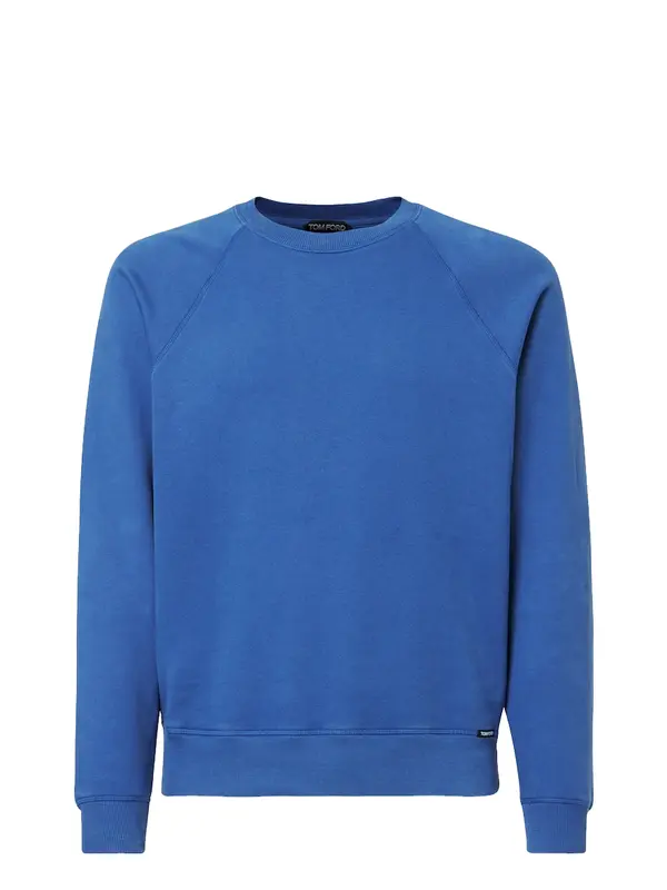 TOM FORD Cotton Jersey Sweatshirt - Blue