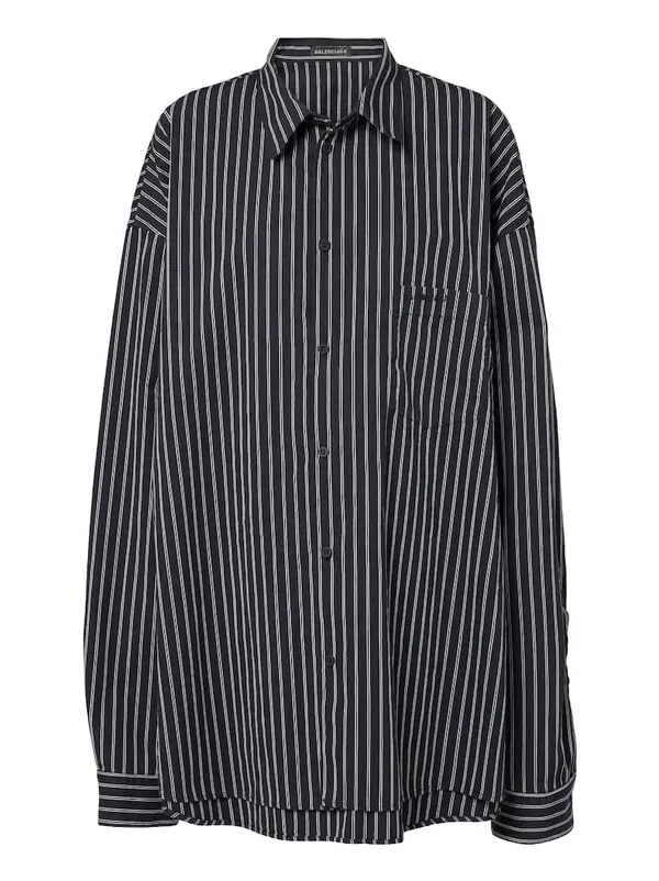 Balenciaga Flatground Striped Cotton Shirt - Black