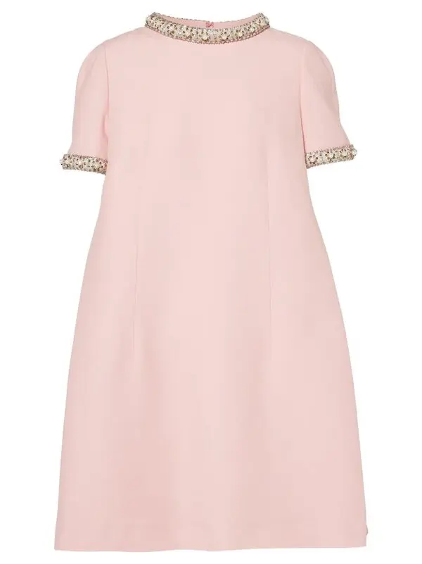 Valentino Garavani Crepe Couture Embroidered Mini Dress - Pink