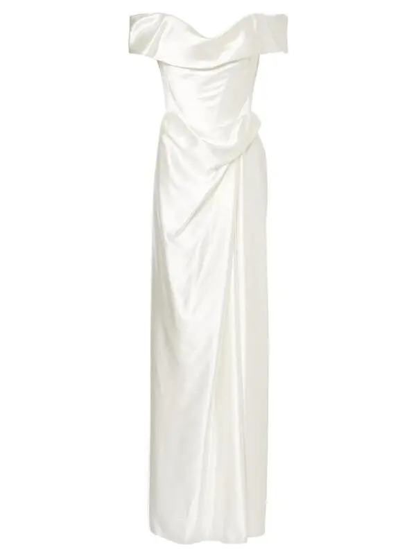 VIVIENNE WESTWOOD Mabel Silk Satin Bustier Gown - White