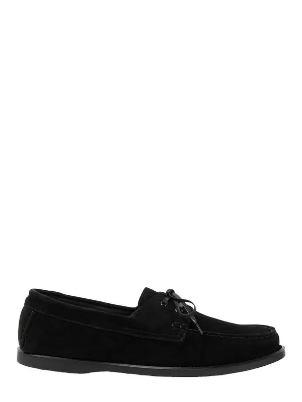 SAMAN AMEL City Moc Suede Boat Shoes - Black