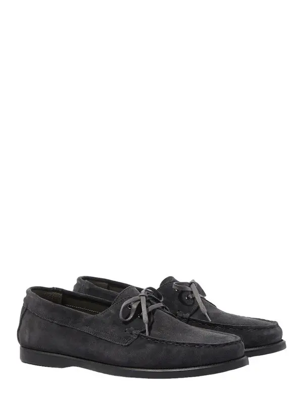 SAMAN AMEL City Moc Suede Boat Shoes - Grey
