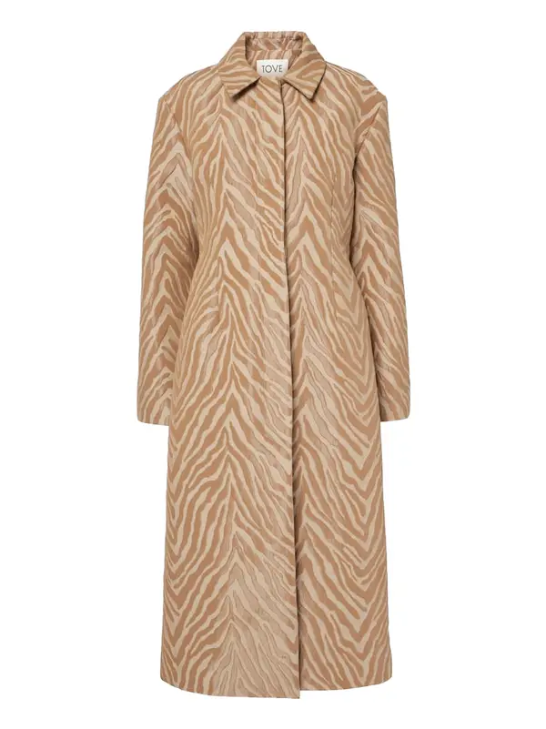 Tove Mira Jacquard Coat - Beige