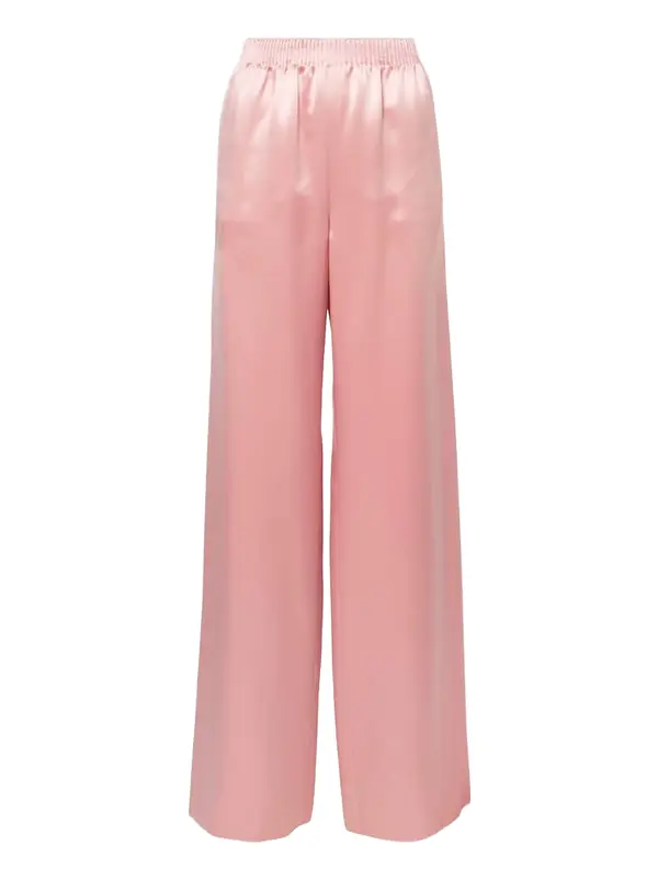 Valentino Garavani Silk Duchess Satin Wide-leg Pants - Pink