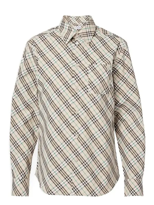 Burberry Check Cotton Shirt - Beige