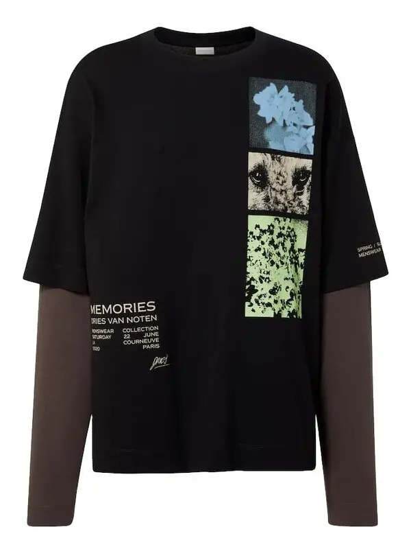Dries Van Noten Logo Cotton Jersey T-shirt - Black