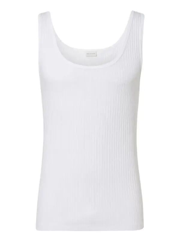 Dries Van Noten Ribbed-knit Tank Top - White