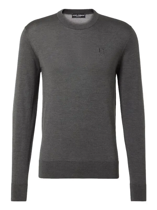 Dolce & Gabbana Logo Silk Sweater - Grey