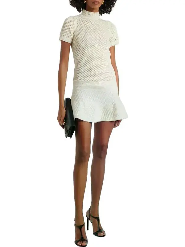 TOM FORD Knitted Cotton Minidress - White