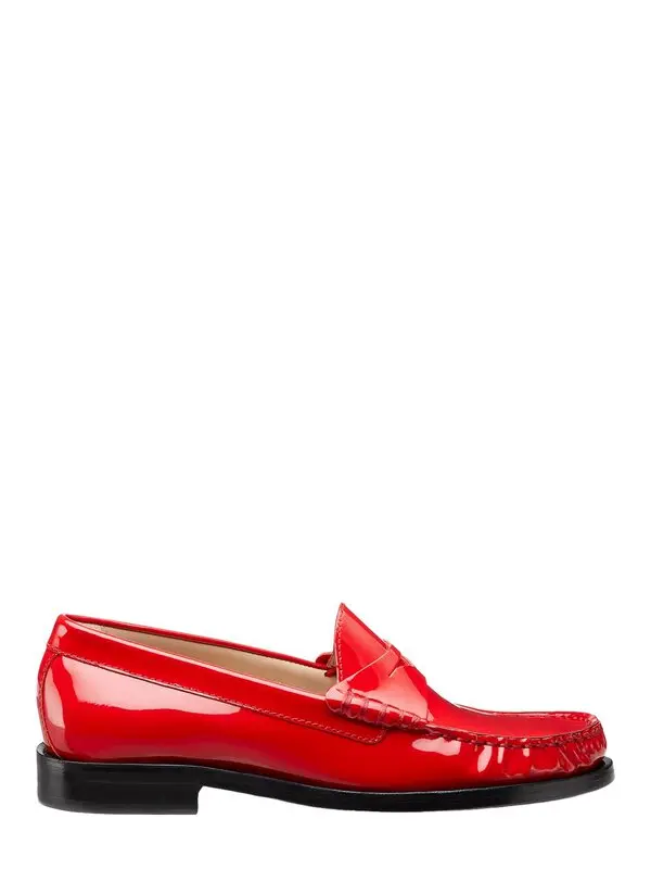 STUART WEITZMAN Lottie Patent Penny Loafers - Cherry