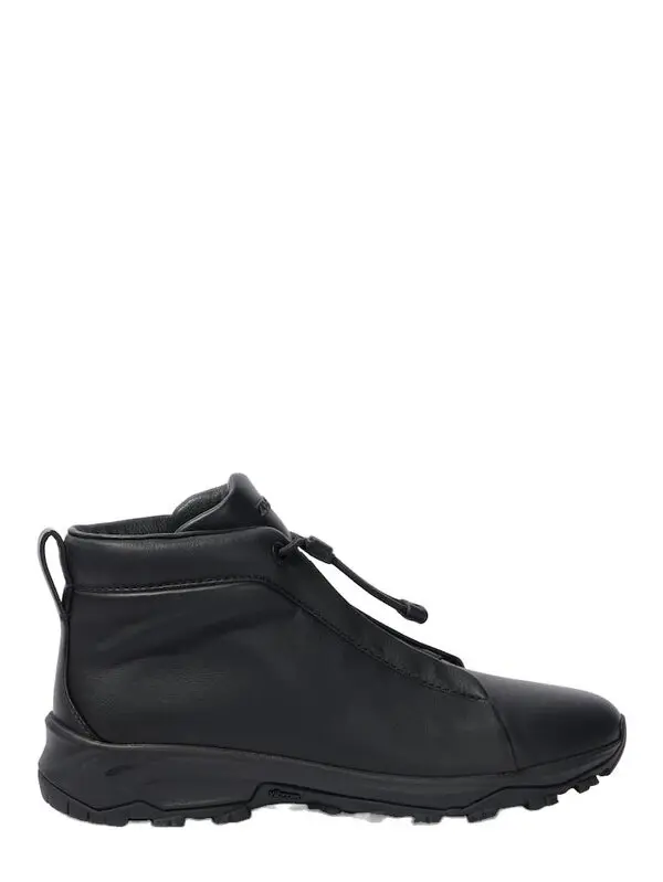 Zegna Triple Stitch Vetta Leather Sneakers - Black