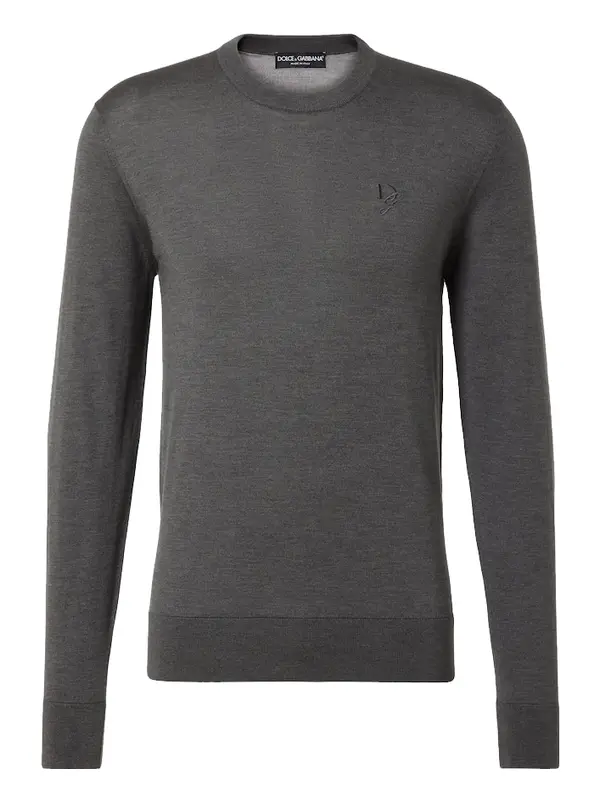 Dolce & Gabbana Logo Silk Sweater - Grey