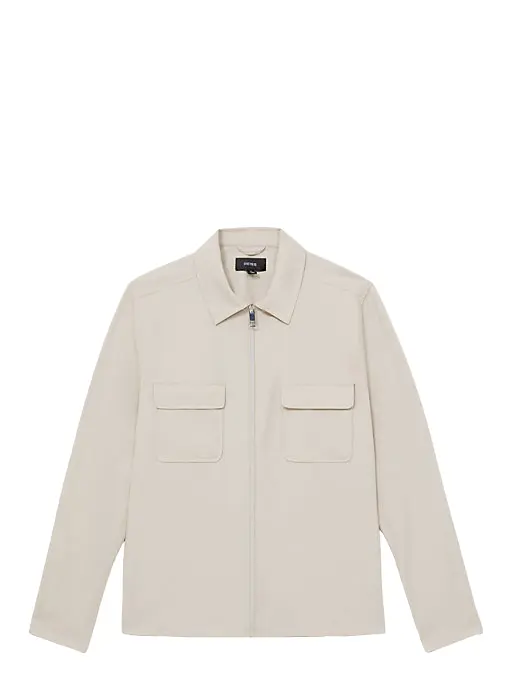 REISS Ascend Patch-pocket Woven Overshirt Xxl - Stone