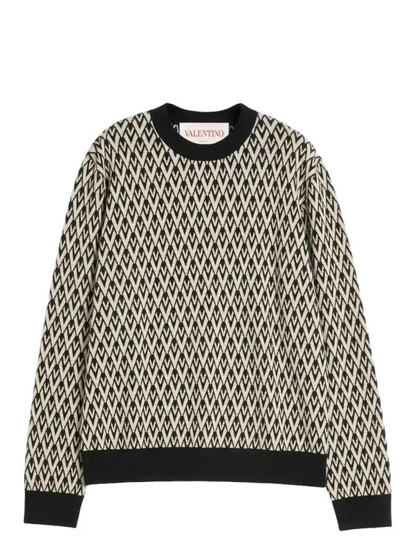 Valentino Garavani Jacquard Round Neck Sweater - Beige