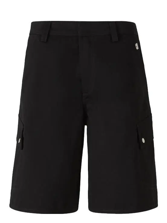 Off-White Cotton Gabardine Bermuda Cargo Shorts - Black