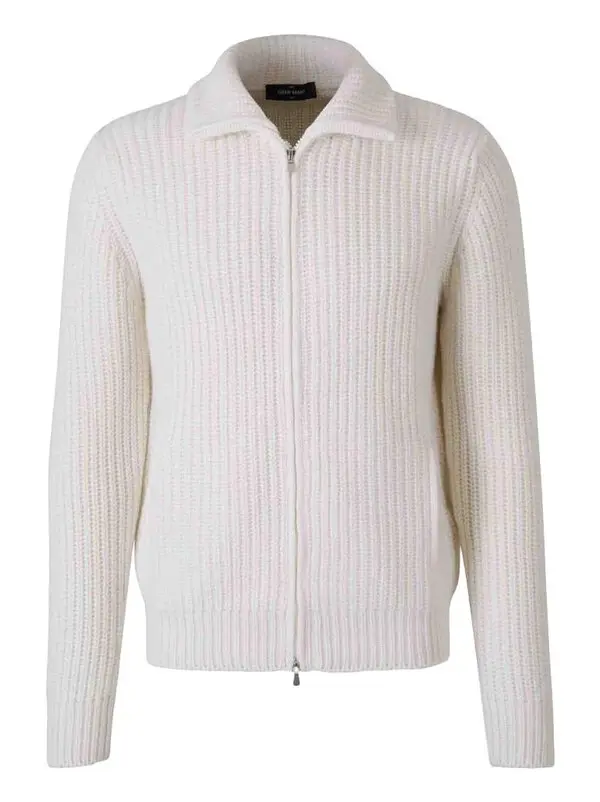 GRAN SASSO Plain Knit Cardigan - White