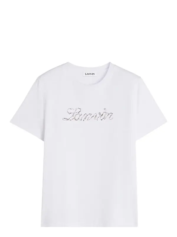 LANVIN Embroidered Script Logo T-shirt - White