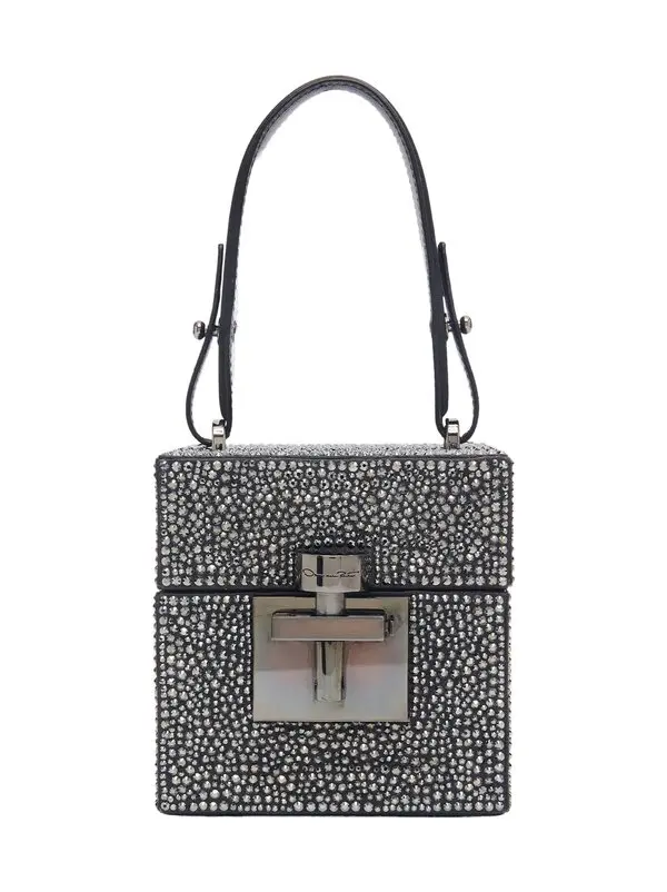 Oscar De La Renta Crystal Pavé Alibi Cube - Grey