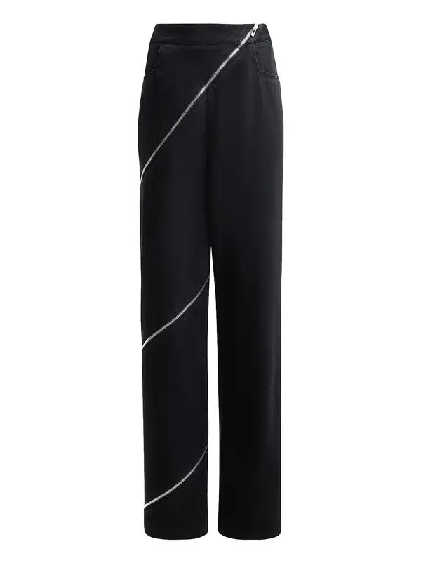 Alaïa Spiral Wide-leg Jeans - Noir