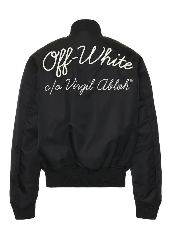 Off-White Script Bomber Jacket - Black & White