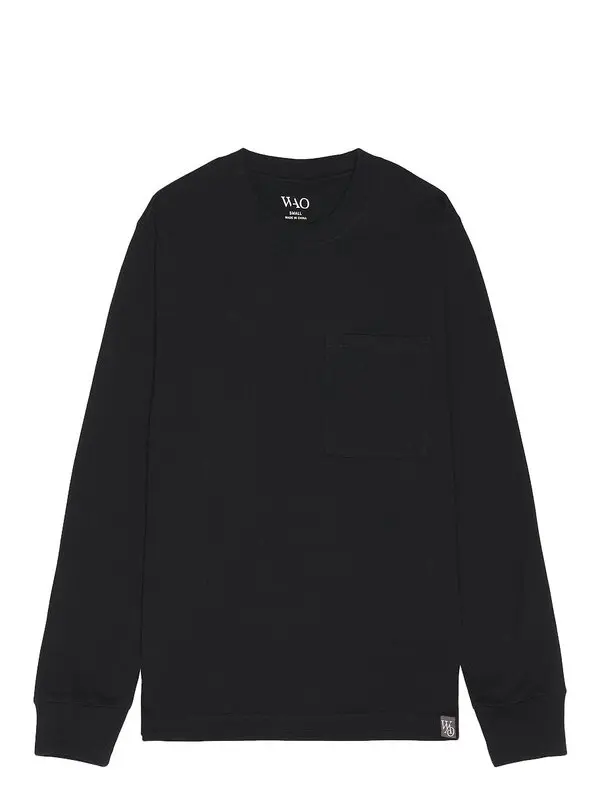 WAO The Long Sleeve Pocket Tee - Black