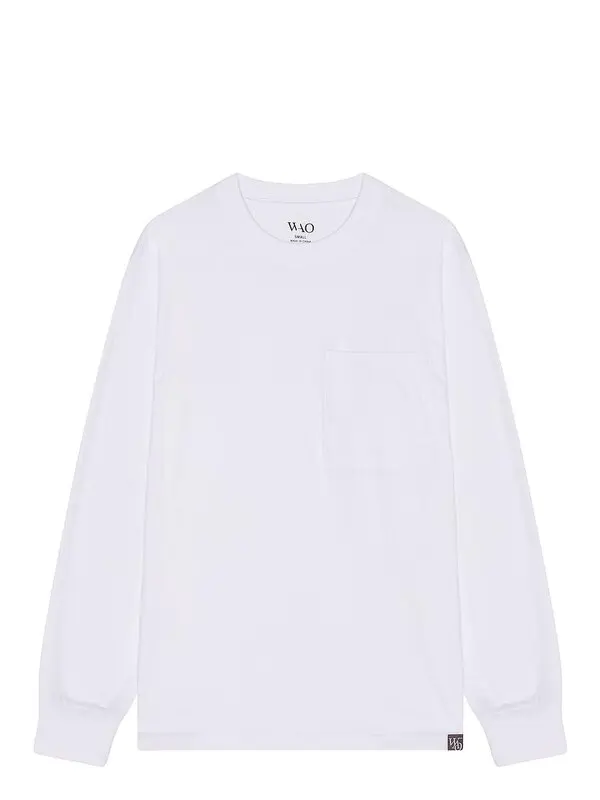 WAO The Long Sleeve Pocket Tee - White