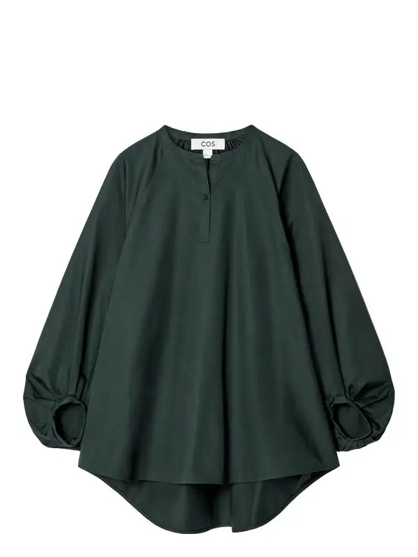 Cos Balloon-sleeve Blouse - Green