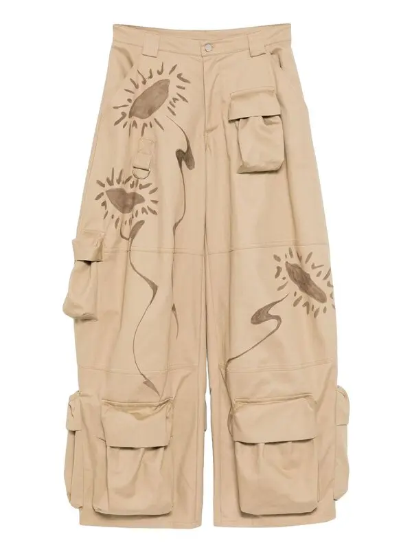 Collina Strada Daisy Garden Cargo Trousers - Neutrals