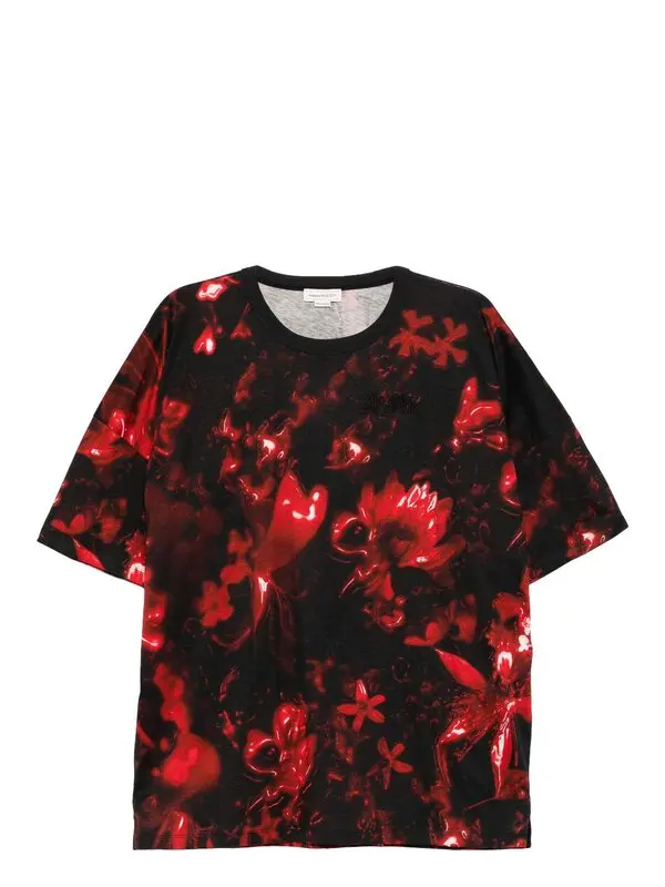 Alexander McQueen Dropped Shoulder T-shirt - Black