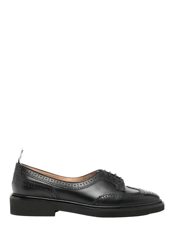 Thom Browne Low Throat Wingtip Derby Shoes - Black