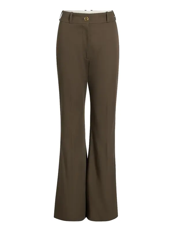 Patou Gabardine Flared Trousers - Green