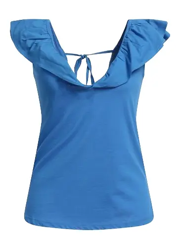 LIU •JO Top In Azure Cotton - Blue