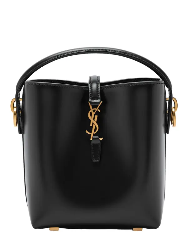 Saint Laurent Le 37 Mini Leather Bucket Bag - Black