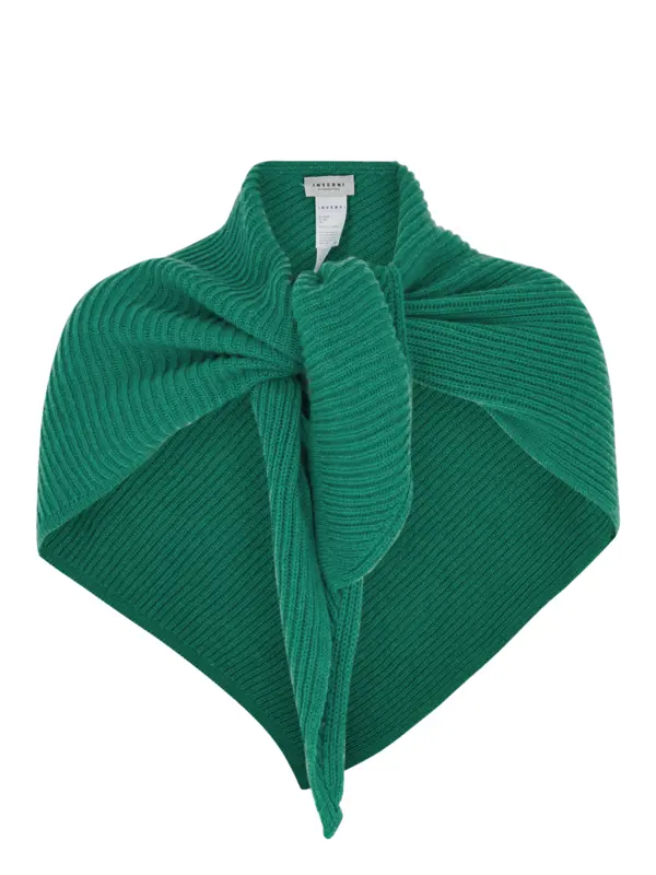 Inverni Ribbed Cashmere Shawl - Green
