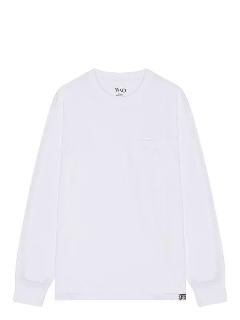 WAO The Long Sleeve Pocket Tee - White