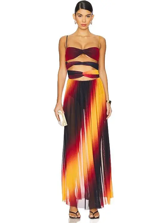 Agua Bendita X Meeg Maxi Dress - Sunset Ombre