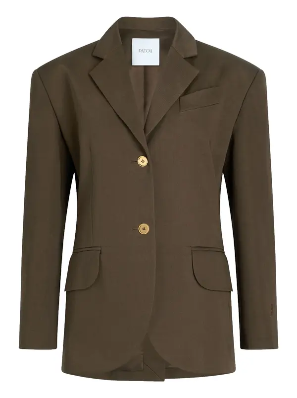 Patou Belted Gabardine Jacket - Brown