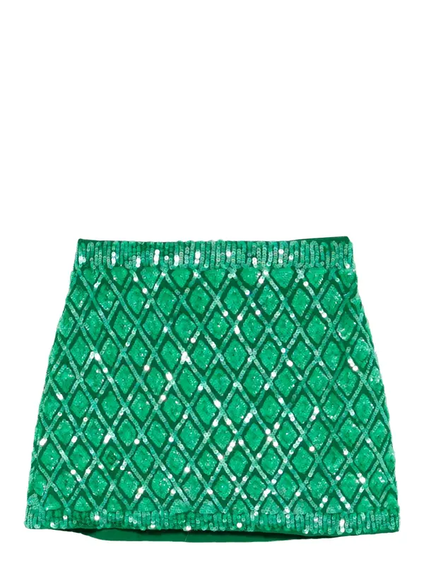 P.a.r.o.s.h Sequinned Mini Skirt - Green