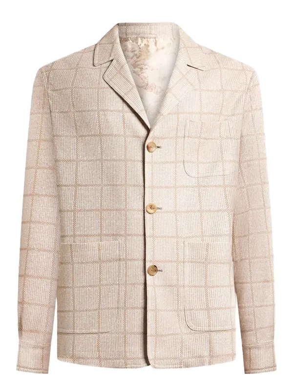 Etro Check Pattern Shirt Jacket - Neutrals