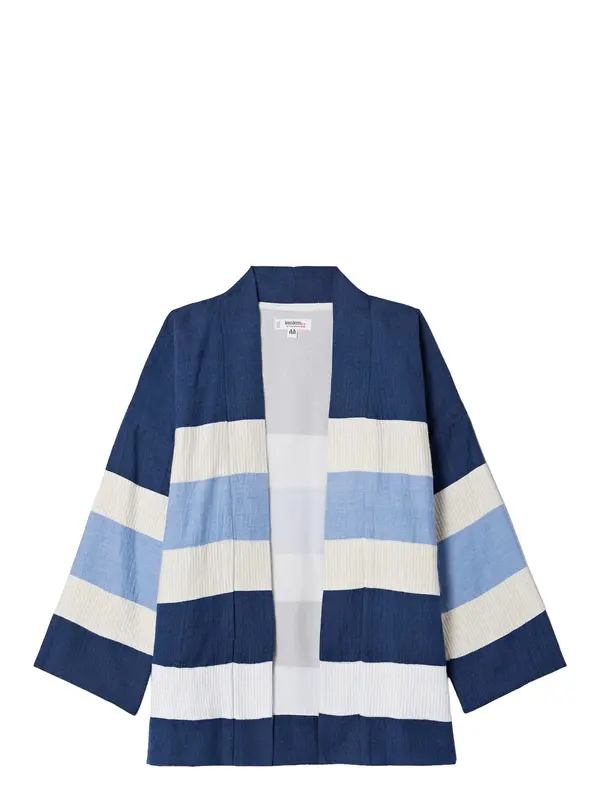 LEMLEM Terara Striped Cotton Jacket - Blue