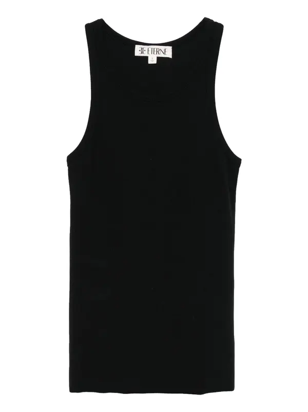 Eterne Ribbed Tank Top - Black