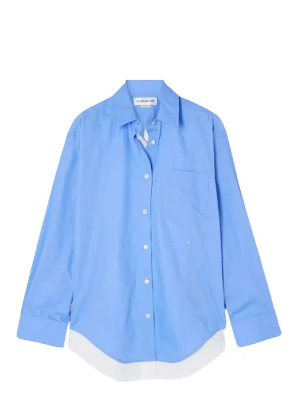 Victoria Beckham Layered Cotton-poplin Shirt - Blue