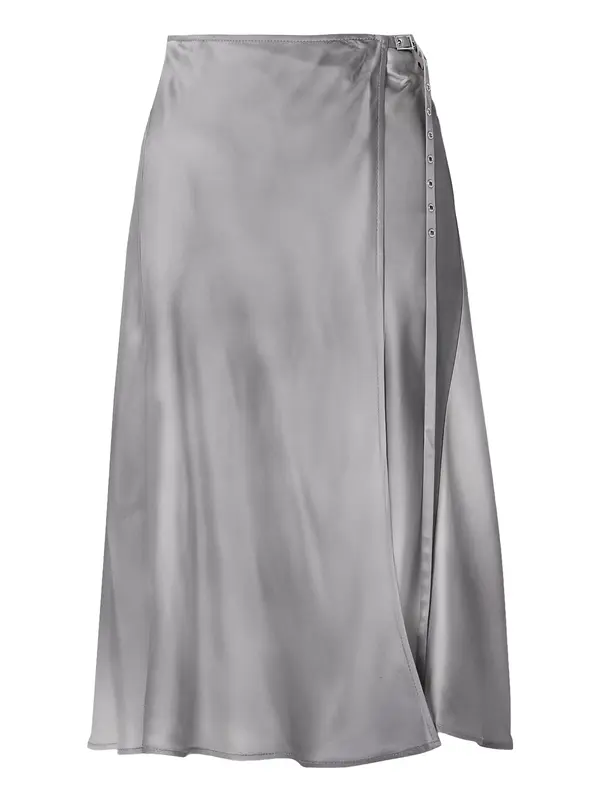 Acne Studios Belted Satin Wrap Skirt - Gray