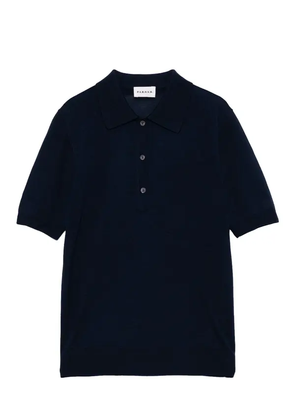 P.a.r.o.s.h Fine-knit Polo Top - Blue