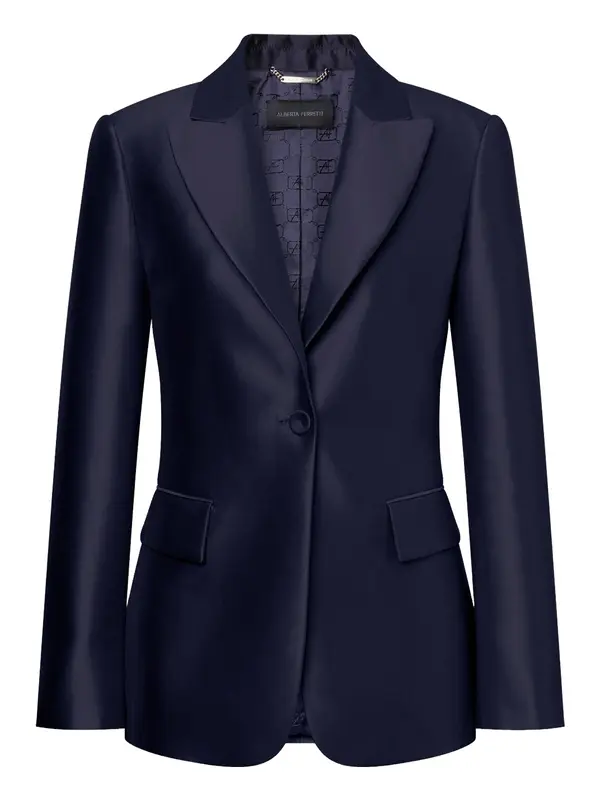 Alberta Ferretti Mikado Blazer - Blue